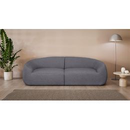 Big-Sofa "YANI, Designersofa, organische Form, Ma&szlig;e B/T/H: 240/64/81 cm", grau (dunkelgrau), B:240cm H:81cm T:100cm, 100% Polyester, LeGer Home by Lena Gercke, Sofas, Big-Sofa, mit Wellenunterfederung, auch in Boucl&eacute;, passend zur Serie