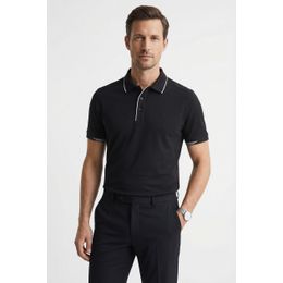 Poloshirt OLYMP "OLYMP Wirk Casual - Polo", Herren, Gr. XL, schwarz, Jersey, Obermaterial: 51% Baumwolle, 49% Polyester, regular fit, Shirts Poloshirt