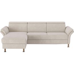 Ecksofa Home Affaire "Calypso L-Form", beige (linen), B:260cm H:85cm T:172cm, 100% Polyester, Sofas, Ecksofa, mit motorischen Funktionen im Sofa und Recamiere