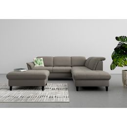 Sit & More Ecksofa SIT & MORE "Maggiore L-Form", braun (schlamm), B:261cm H:88cm T:224cm, 95% Polyester, 5% Polyamid, Sofas, Ecksofa, wahlweise mit Kopfteilverstellung, Bettfunktion und Stauraum