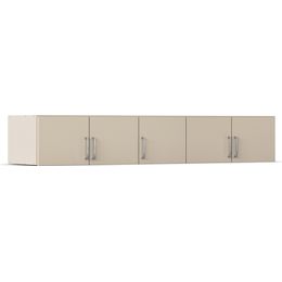 Aufsatzschrank Rauch "Gamma", beige (champagner), griffe chrom, B:226cm H:39cm T:54cm, Holzwerkstoff, Schr&auml;nke, Aufsatzschrank, f&uuml;r eine maximale Nutzung der Deckenh&ouml;he, viele Farben MADE IN GERMANY