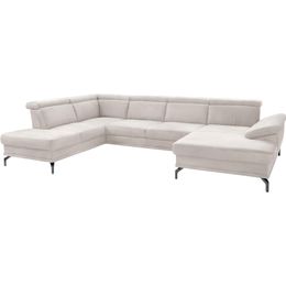 Sit & More Wohnlandschaft SIT & MORE "Scorpio U-Form", beige (natur), B:353cm H:85cm T:236cm, Sofas, Wohnlandschaft, inklusive Sitztiefenverstellung, mit Kopf- und Armteilverstellung