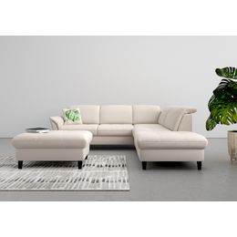 Sit & More Ecksofa SIT & MORE "Maggiore L-Form", grau (elefant), B:261cm T:224cm, 95% Polyester, 5% Polyamid, Sofas, Ecksofa, wahlweise mit Kopfteilverstellung, Bettfunktion und Stauraum