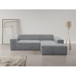 Ecksofa WERK2 "Zeus-L modern & zeitlos, Breite 253 cm, bequemes Sofa", grau, B:253cm H:70cm T:188cm, 100% Polyester, Sofas, Ecksofa, Curvy Trend Ecksofa mit urbaner Optik