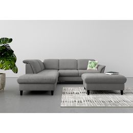Sit & More Ecksofa SIT & MORE "Maggiore L-Form", grau, B:261cm T:224cm, 98% Polyester, 2% Polyamid, Sofas, Ecksofa, wahlweise mit Kopfteilverstellung, Bettfunktion und Stauraum