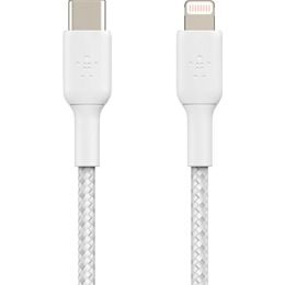 Belkin Smartphone-Kabel "Lightning/USB-C Kabel ummantelt mfi 1m", wei&szlig;, 100cmcm, Kabel, Smartphone-Kabel