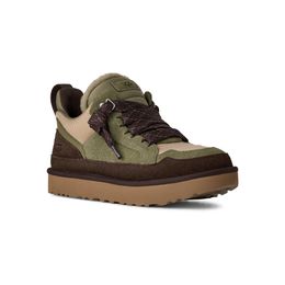 UGG Australia Plateausneaker UGG "LOWMEL", Herren, Gr. 12 (45), oliv, beige, Synthetik, Textil, Veloursleder, Schuhe Plateausneaker, Halbschuh, Schn&uuml;rschuh mit gepolstertem Schaftrand