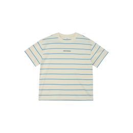 Rundhalsshirt s.Oliver JUNIOR, M&auml;dchen, Gr. 146/152, light beige stripes, Jersey, Obermaterial: 100% Baumwolle, gestreift, normal taillenlang, Shirts Rundhalsshirt, kurz, mit Streifen