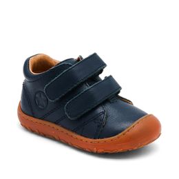 Lauflernschuh bisgaard "barefoot hale", M&auml;dchen, Gr. 25, dunkelblau, Leder, unifarben, Schuhe Lauflernschuh, Barfu&szlig;schuh mit Wechselfu&szlig;bett, Gr&ouml;&szlig;enschablone zum Download