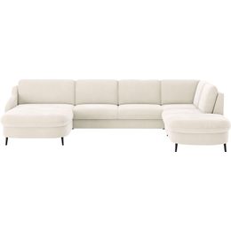 Sit & More Wohnlandschaft SIT & MORE "Soul U-Form", beige (elfenbein), B:356cm H:90cm T:239cm, 100% Polyester, Sofas, Wohnlandschaft, wahlweise mit Bettfunktion und Bettkasten oder Schubkasten