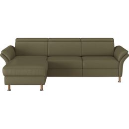 Ecksofa Home Affaire "Calypso L-Form", gr&uuml;n (olive), B:260cm H:85cm T:172cm, 100% Polyester, Sofas, Ecksofa, mit motorischen Funktionen im Sofa und Recamiere