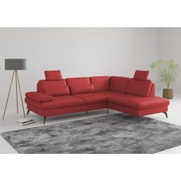 Sit & More Ecksofa SIT & MORE "Morris L-Form, inkl. Sitztiefenverstellung", rot (feuerrot), B:262cm H:82cm T:212cm, Sofas, Ecksofa, wahlweise mit Armteilverstellung, Bettfunktion & Bettkasten