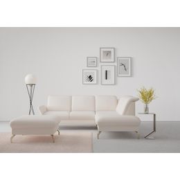 Sit & More Ecksofa SIT & MORE "Fashion L-Form", beige (creme), B:250cm H:84cm T:207cm, Sofas, Ecksofa, wahlweise mit Kopfteilverstellung, Vorziehsitz, motorisch, Nickelf&uuml;&szlig;e