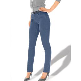 Slim-fit-Jeans Ascari, Damen, Gr. 25, Kurzgr&ouml;&szlig;en, blau (jeansblau), 91% Baumwolle, 6% Polyester, 3% Elasthan, unifarben, lang, Jeans Slim-fit-Jeans