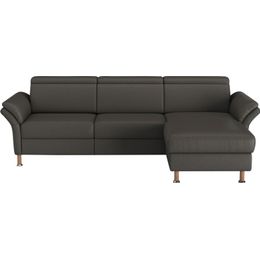 Ecksofa Home Affaire "Calypso L-Form", grau (anthrazit), B:260cm H:85cm T:172cm, 100% Polyester, Sofas, Ecksofa, mit motorischen Funktionen im Sofa und Recamiere