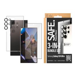 SAFE BY PANZERGLASS Displayschutzglas "3-in-1 Bundle Set Screen Protector, Case und Camera Lens Protector", transparent, B:11cm H:2,5cm T:19,5mm, Displayfolien, Displayschutzfolie, Backcover, Lens Cover, Rundumschutz, Displayschutzglas