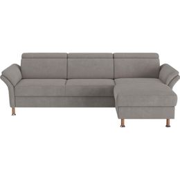 Ecksofa Home Affaire "Calypso L-Form", grau, B:260cm H:85cm T:172cm, 100% Polyester, Sofas, Ecksofa, mit motorischen Funktionen im Sofa und Recamiere