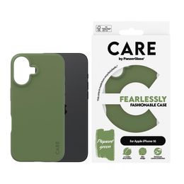CARE BY PANZERGLASS Handyh&uuml;lle "Fearlessly Fashionable Case f&uuml;r Apple iPhone 16", gr&uuml;n, B:11cm H:1,9cm T:19,6cm, H&uuml;llen, Backcover, Schutzh&uuml;lle, Handyschutzh&uuml;lle, Case, Schutzcase, sto&szlig;fest, Handyh&uuml;lle