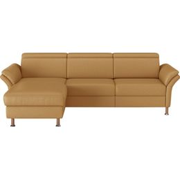 Ecksofa Home Affaire "Calypso L-Form", gelb (dijon), B:260cm H:85cm T:172cm, 100% Polyester, Sofas, Ecksofa, mit motorischen Funktionen im Sofa und Recamiere