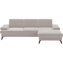 Sit & More Ecksofa SIT & MORE "Morris L-Form, inkl. Sitztiefenverstellung", grau (elefant), B:275cm H:82cm T:171cm, 100% Polyester, Sofas, Ecksofa, wahlweise mit Armteilverstellung, Bettfunktion & Bettkasten