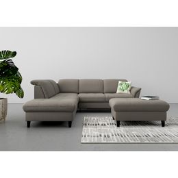 Sit & More Ecksofa SIT & MORE "Maggiore L-Form", braun (schlamm), B:261cm T:224cm, 95% Polyester, 5% Polyamid, Sofas, Ecksofa, wahlweise mit Kopfteilverstellung, Bettfunktion und Stauraum