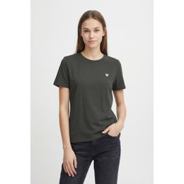 V&eacute;ro Moda Kurzarmshirt VERO MODA "VMVIVA S/S O-NECK T-SHIRT JRS BTQ GA", Damen, Gr. XS, schwarz print:gold foil heart, Jersey, Obermaterial: 100% Baumwolle, bedruckt, regular fit normal, Rundhals, Shirts Kurzarmshirt