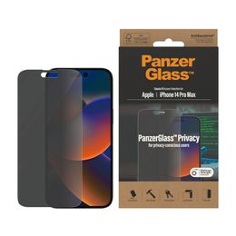 PanzerGlass Displayschutzglas "iPhone 14 Pro Max Privacy AB", transparent, B:12cm H:6cm T:25mm, Displayfolien, Displayschutzglas