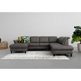 Sit & More Wohnlandschaft SIT & MORE "Maggiore U-Form", grau (anthrazit), B:312cm T:224cm, 100% Polyester, Sofas, Wohnlandschaft, wahlweise mit Kopfteilverstellung, Bettfunktion und Stauraum
