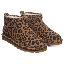 Winterboots Bearpaw "Shorty Exotic", Damen, Gr. 38, braun, schwarz, Veloursleder, Schuhe Winterboots, Schlupfboots mit wasserabweisender Neverwet Impr&auml;gnierung
