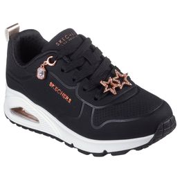 Sneaker Skechers "UNO GEN1-TRENDY JEWELS", M&auml;dchen, Gr. 34, schwarz, ros&eacute;goldfarben, Lederimitat, Schuhe Sneaker, Plateausneaker, Gr&ouml;&szlig;enschablone zum Download