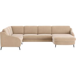 Sit & More Wohnlandschaft SIT & MORE "Soul U-Form", braun (macciato), B:356cm H:90cm T:227cm, 100% Polyester, Sofas, Wohnlandschaft, wahlweise mit Bettfunktion und Bettkasten oder Schubkasten