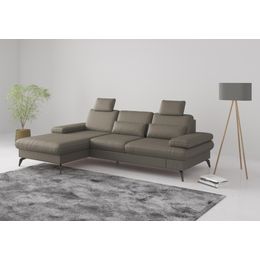 Sit & More Ecksofa SIT & MORE "Morris L-Form, inkl. Sitztiefenverstellung", grau (delphine), B:275cm H:82cm T:171cm, Sofas, Ecksofa, wahlweise mit Armteilverstellung, Bettfunktion & Bettkasten