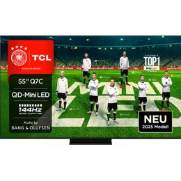 TCL Mini-LED-Fernseher "55Q7CX1", Energieeffizienz: F, schwarz, 55, Fernseher, Audio von Bang & Olufsen, Dolby Vision, Smart TV, Apple TV, 4K HDR, Mini-LED-Fernseher