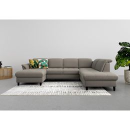 Sit & More Wohnlandschaft SIT & MORE "Maggiore U-Form", braun (schlamm), B:312cm T:224cm, 95% Polyester, 5% Polyamid, Sofas, Wohnlandschaft, wahlweise mit Kopfteilverstellung, Bettfunktion und Stauraum