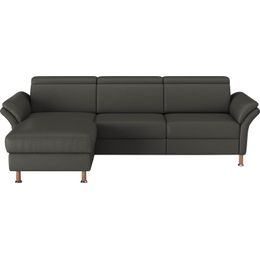 Ecksofa Home Affaire "Calypso L-Form", grau (anthrazit), B:260cm H:85cm T:172cm, 100% Polyester, Sofas, Ecksofa, mit motorischen Funktionen im Sofa und Recamiere