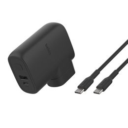 Belkin Smartphone-Ladeger&auml;t "BoostCharge Hybrid-Ladeger&auml;t (25 W) mit Powerbank 5K", schwarz, B:10,4cm H:5cm T:13,5cm, Ladeger&auml;te, geeignet f&uuml;r Apple iPhone/iPad, Samsung Galaxy, Google Pixel, Smartphone-Ladeger&auml;t