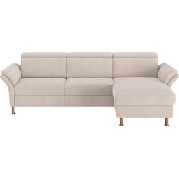 Ecksofa Home Affaire "Calypso L-Form", beige (linen), B:260cm H:85cm T:172cm, 100% Polyester, Sofas, Ecksofa, mit motorischen Funktionen im Sofa und Recamiere