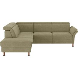 Ecksofa Home Affaire "Calypso L-Form", gr&uuml;n, B:259cm H:85cm T:227cm, 100% Polyester, Sofas, Ecksofa, mit Relaxfunktion motorisch im Sofa 2,5- Sitzer