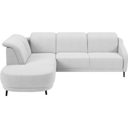 Sit & More Ecksofa SIT & MORE "Blues L-Form", silber, B:258cm H:93cm T:249cm, 100% Polyester, Sofas, Ecksofa, wahlweise mit Klapptisch und USB