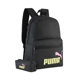 Rucksack Puma "PHASE BACKPACK SET", Puma schwarz, fizzy light, Rucks&auml;cke, Damen, Netz, Polyester, unifarben, Rucksack, f&uuml;r Erwachsene, mit sportlichem Stil, mit mehreren F&auml;chern