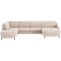 Sit & More Wohnlandschaft SIT & MORE "Soul U-Form", beige, B:356cm H:90cm T:239cm, 95% Polyester, 5% Polyamid, Sofas, Wohnlandschaft, wahlweise mit Bettfunktion und Bettkasten oder Schubkasten