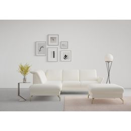 Sit & More Ecksofa SIT & MORE "Fashion L-Form", beige (creme), B:250cm H:84cm T:207cm, Sofas, Ecksofa, wahlweise mit Kopfteilverstellung, Vorziehsitz, motorisch, Nickelf&uuml;&szlig;e