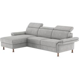 Ecksofa Home Affaire "Calypso L-Form", grau (hellgrau), B:260cm H:85cm T:172cm, 100% Polyester, Sofas, Ecksofa, mit motorischen Funktionen im Sofa und Recamiere