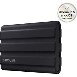 Samsung externe SSD "T7 Shield", schwarz, 2 TB, Schreibgeschwindigkeitmaximal 1000 MB/s Lesegeschwindigkeitmaximal 1050 MB/s, Festplatten, externe SSD