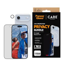 CARE BY PANZERGLASS Handyh&uuml;lle "3-in-1 Flagship Privacy Bundle Apple iPhone 17 Air", transparent, Apple iPhone 17 Air, H&uuml;llen, Backcover, Schutzh&uuml;lle, Handyschutzh&uuml;lle, Case, Schutzcase, sto&szlig;fest, Handyh&uuml;lle