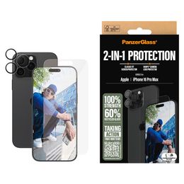 PanzerGlass Displayschutzglas "2-in-1 Protection, Glass, Lens Protector", transparent, B:11cm H:1,2cm T:19,5mm, Displayfolien, Displayschutzfolie, Schutzfolie, Bildschirmschutz, kratz- & sto&szlig;fest, Displayschutzglas