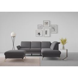 Sit & More Ecksofa SIT & MORE "Fashion L-Form", braun (espresso), B:250cm H:84cm T:207cm, Sofas, Ecksofa, wahlweise mit Kopfteilverstellung, Vorziehsitz, motorisch, Nickelf&uuml;&szlig;e