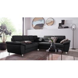 Sit & More Ecksofa SIT & MORE "Sorano L-Form", schwarz, B:249cm H:88cm T:229cm, Sofas, Ecksofa, wahlweise mit Bett- und Relaxfunktion, inkl. Bettkasten