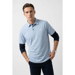 Jack & Jones Poloshirt JACK & JONES "JPRBLATYLER SS POLO", Herren, Gr. XS, chambray blau, Jersey, Obermaterial: 96% Baumwolle, 4% Elasthan, unifarben, regular fit normal, ohne Ausschnitt, Shirts Poloshirt