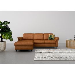 Sit & More Ecksofa SIT & MORE "Maggiore L-Form", braun (cognac), B:258cm T:173cm, 100% Polyester, Sofas, Ecksofa, wahlweise mit Kopfteilverstellung, Bettfunktion und Bettkasten